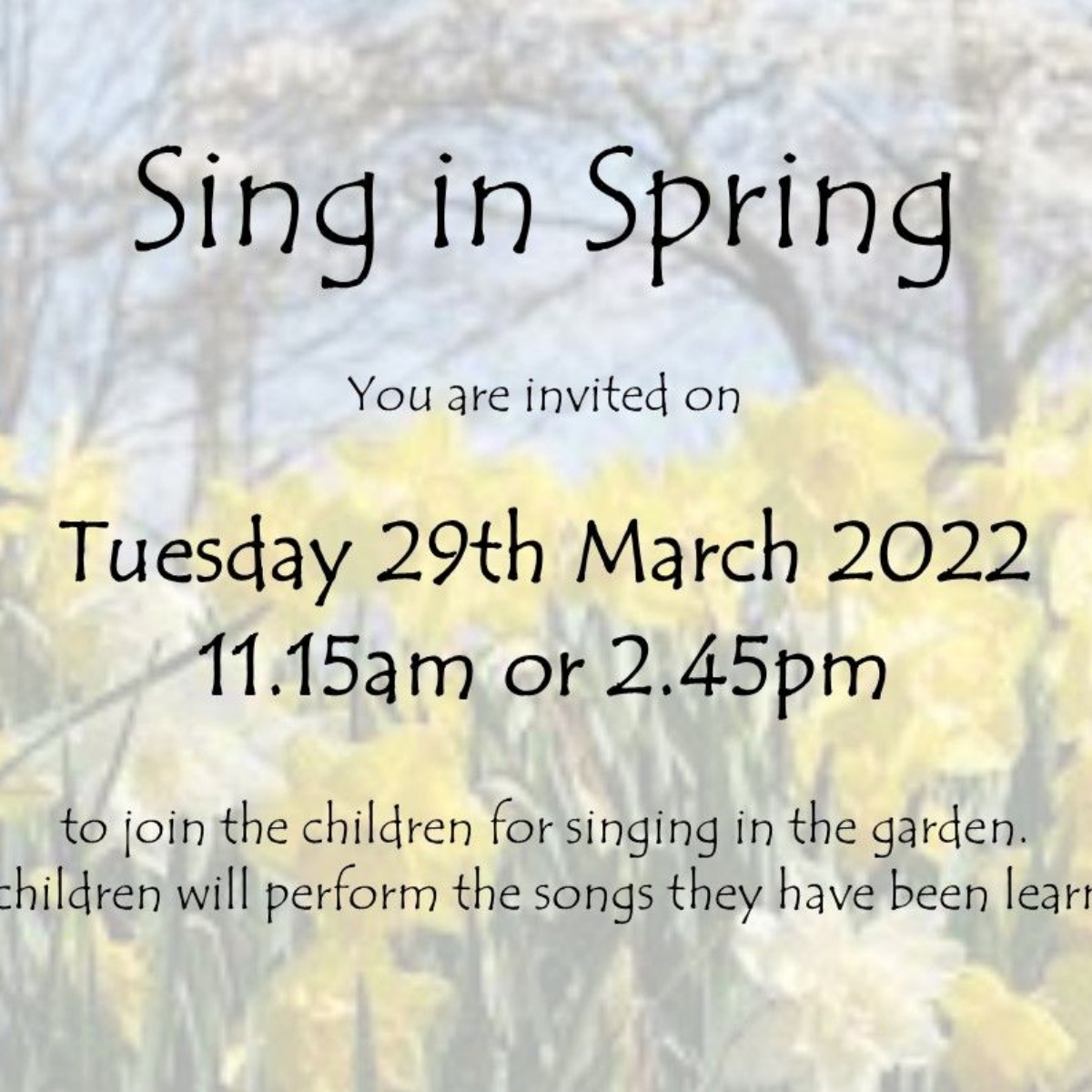 Cherry Trees Nursery School - Sing in Spring